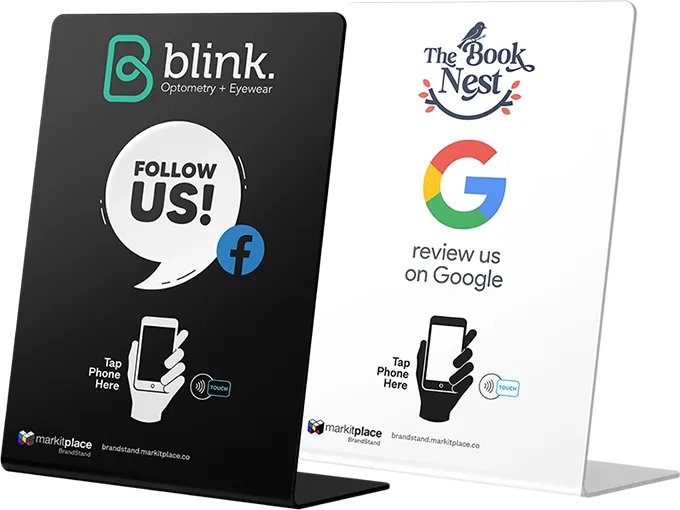 Markitplace Brandstand – Customizable NFC Table Stands for Business